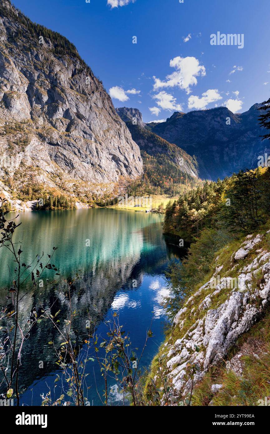 Fischunkelalm on the shores of the Obersee in Berchtesgadener Land ...
