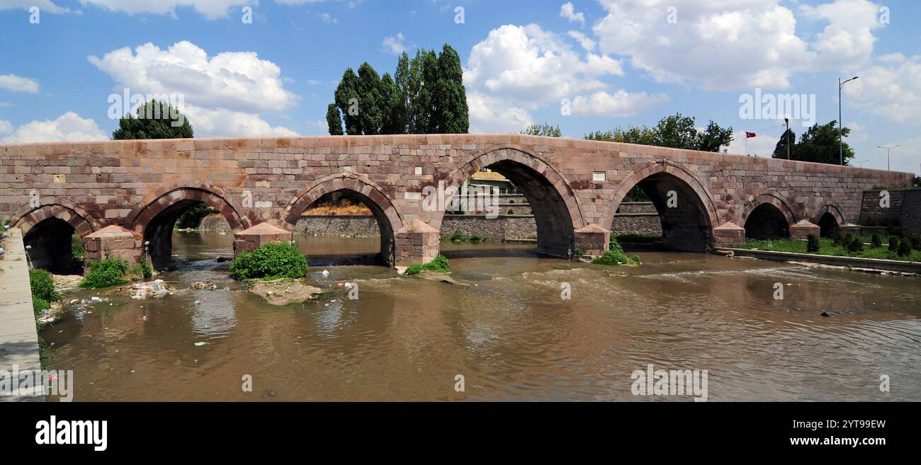 The historical Ak Bridge in Ankara, Turkey, was built during the Seljuk ...