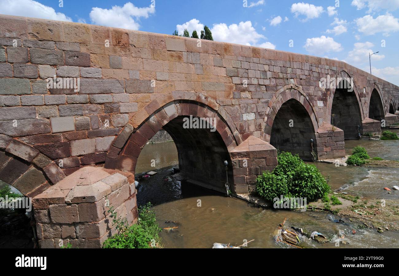 The historical Ak Bridge in Ankara, Turkey, was built during the Seljuk ...