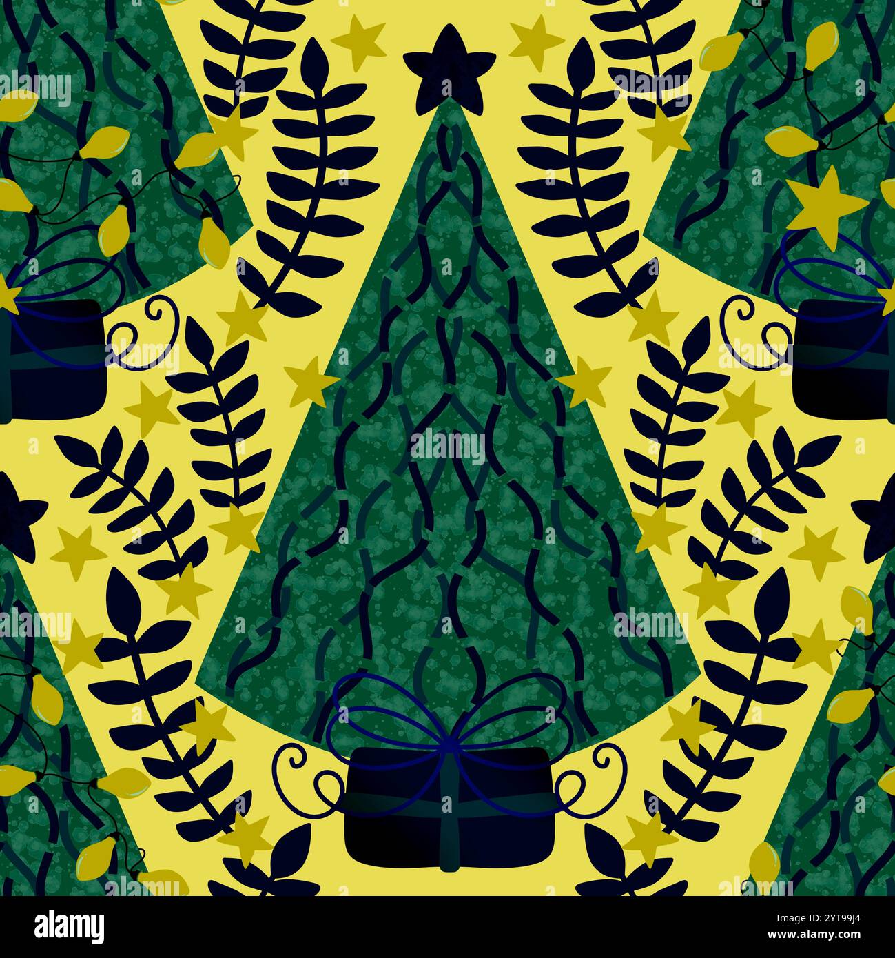 Christmas tree seamless pattern for wrapping paper and fabrics and ...