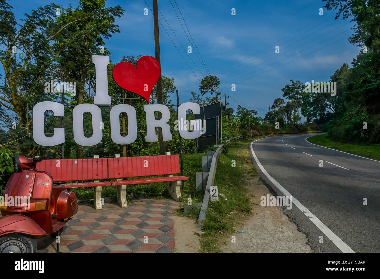 Coorg welcome sign board in karnataka India Stock Photo - Alamy
