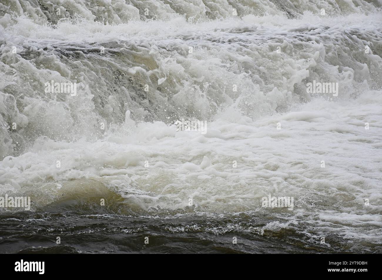 The water of the Amper river cascades over the Amper cascades near ...