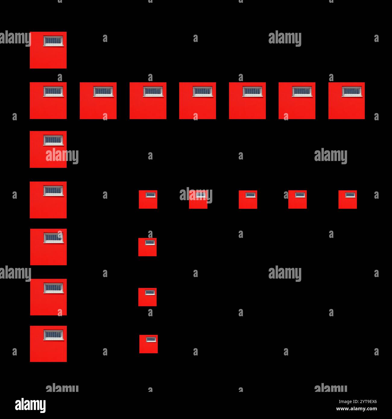 Photo collage red squares Stock Photo - Alamy