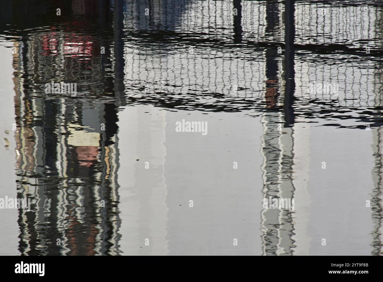 In the water mirror - Pedestrian bridge over the Moosach, Freising ...