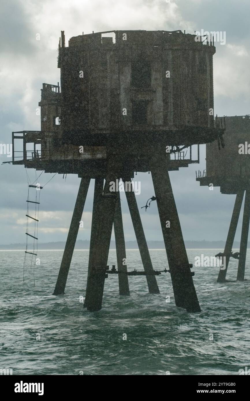 Shivering Sands sea forts shot on an overcast and rainy day, designed ...