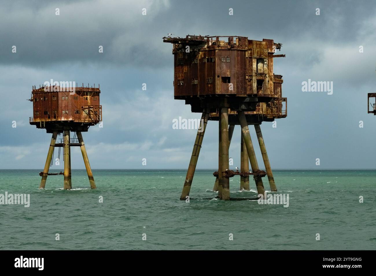 Shivering Sands sea forts shot on an overcast and rainy day, designed ...