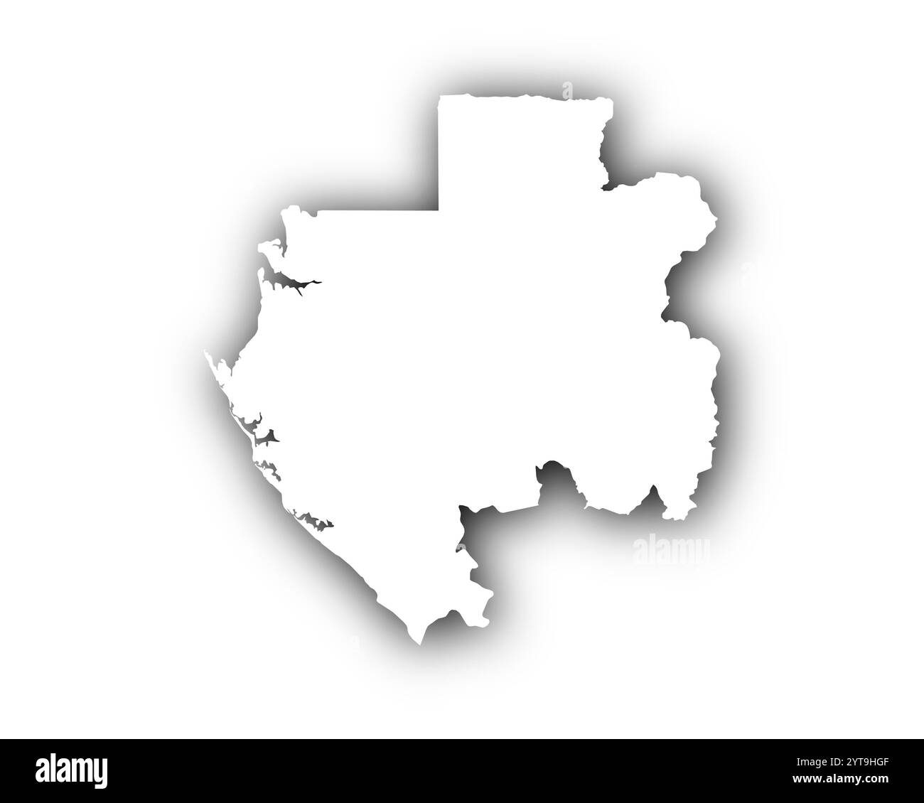 Map of Gabon with shadow Stock Photo - Alamy