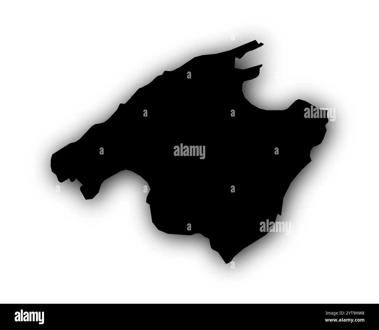 Map of Mallorca with shadow Stock Photo - Alamy