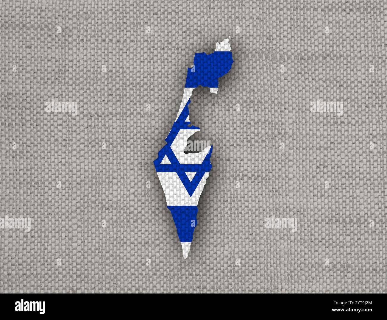 Map and flag of Israel on old linen Stock Photo - Alamy