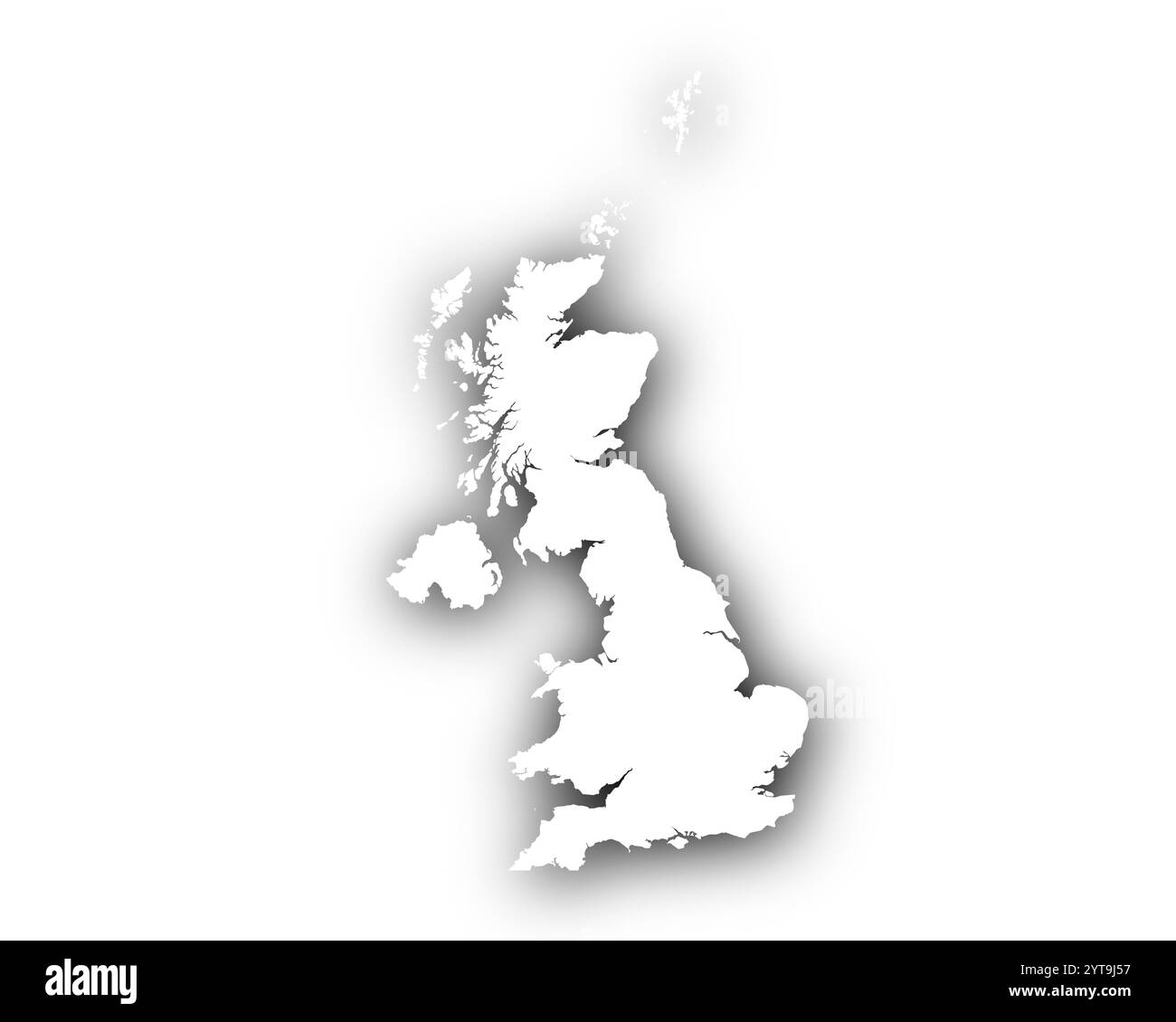 Map of Great Britain with shadows Stock Photo - Alamy