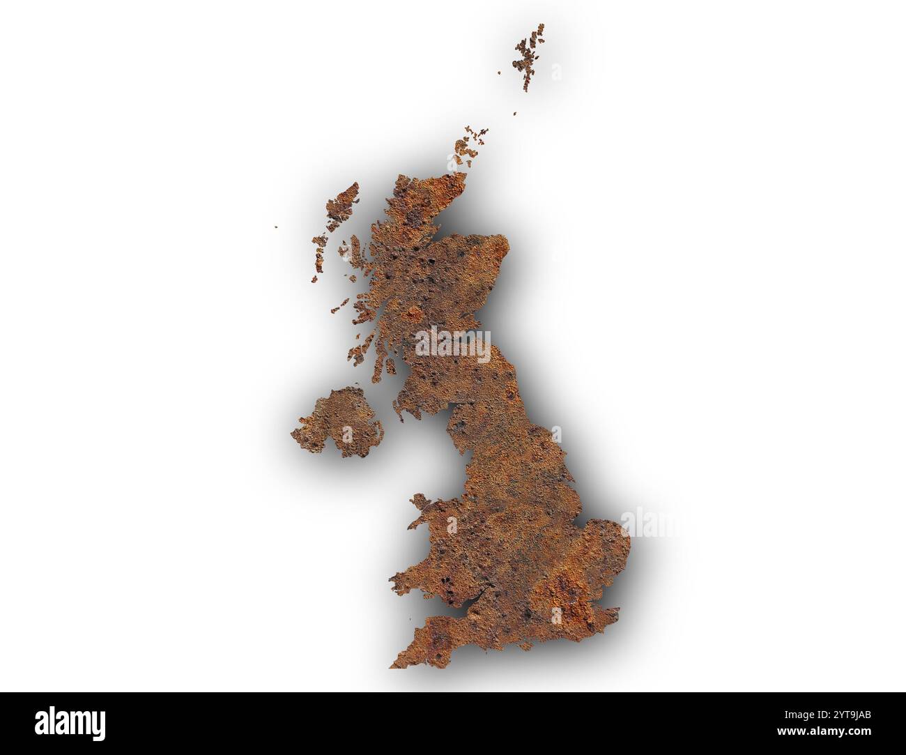 Map of great britain on rusty metal hi-res stock photography and images ...