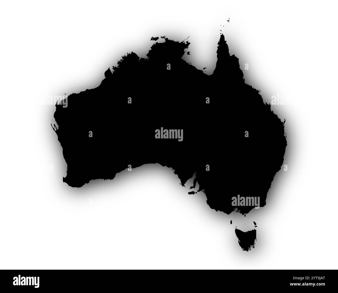 Map of Australia with shadows Stock Photo - Alamy