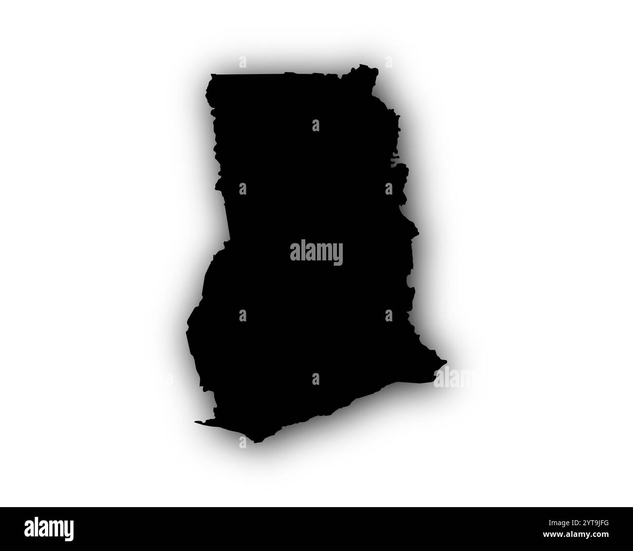 Map of Ghana with shadow Stock Photo - Alamy