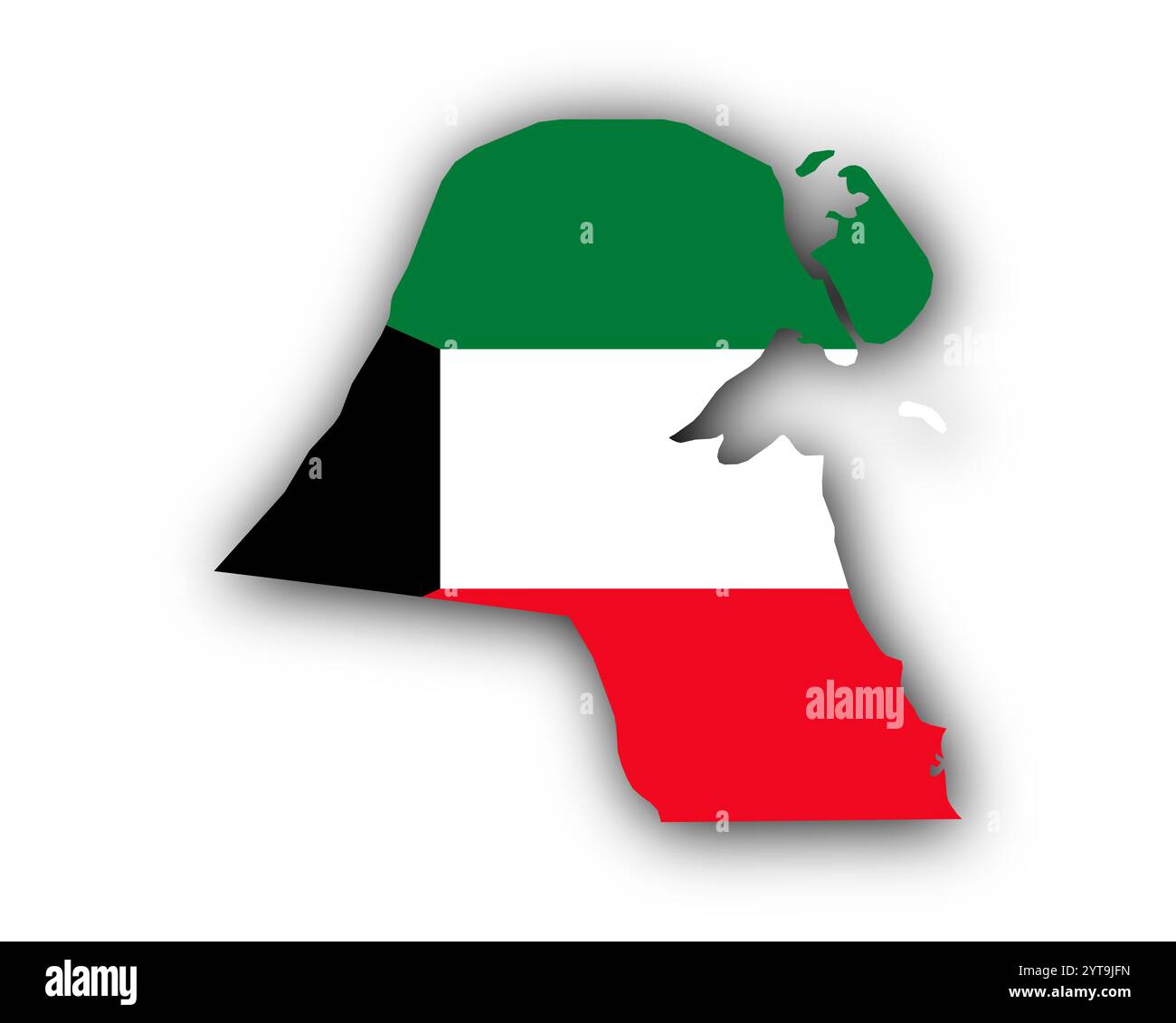 Map and flag of Kuwait Stock Photo - Alamy