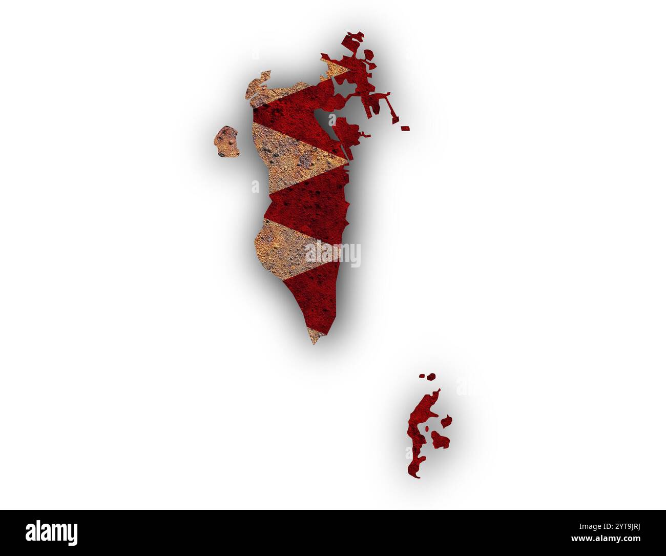 Map and flag of Bahrain on rusty metal Stock Photo - Alamy