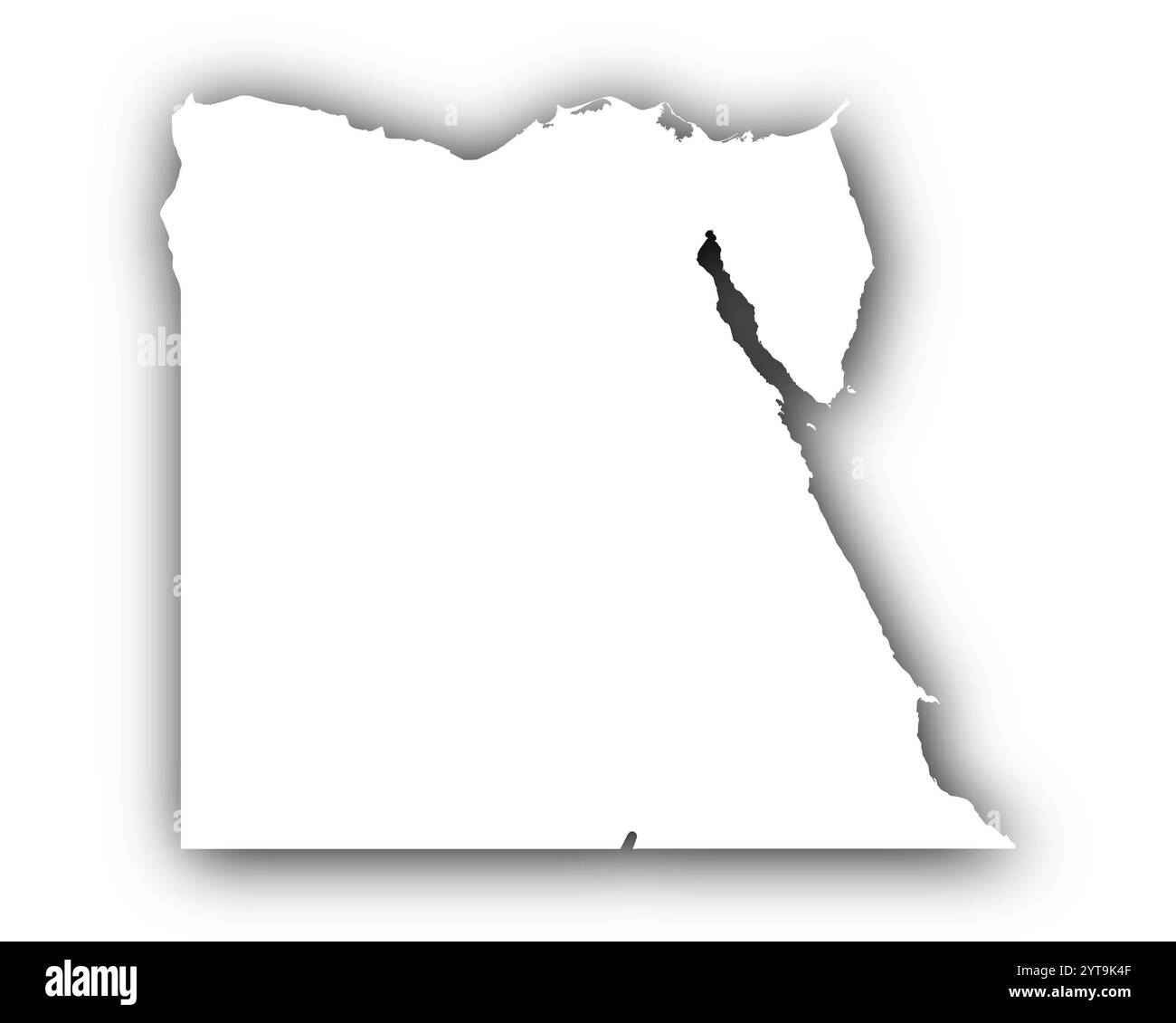 Map of Egypt with shadows Stock Photo - Alamy