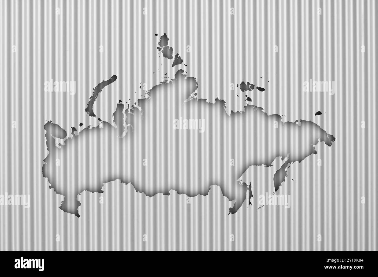 Map of Russia on corrugated iron Stock Photo - Alamy