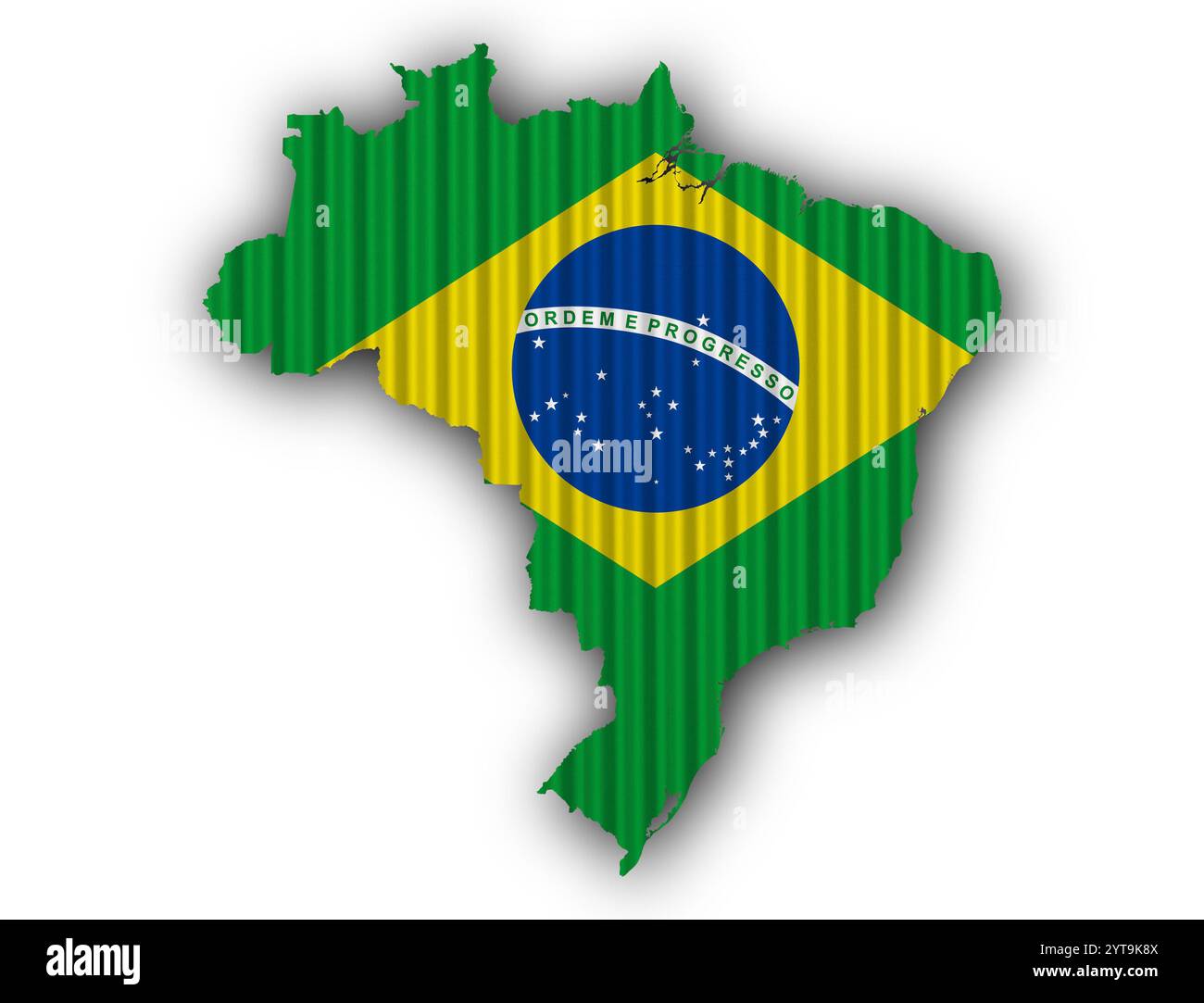 Map and flag of Brazil on corrugated iron Stock Photo - Alamy