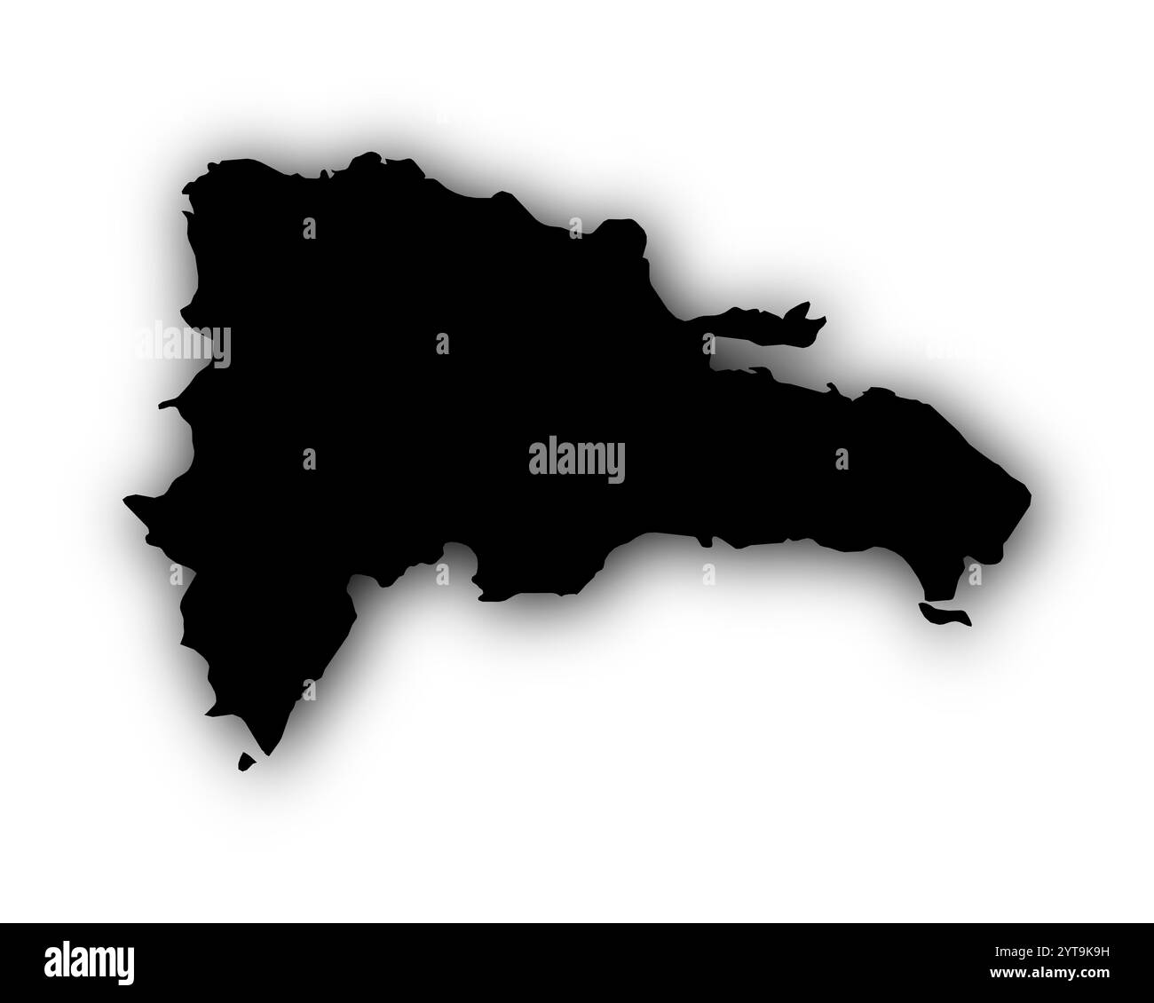 Map of map of dominican republic Black and White Stock Photos & Images ...