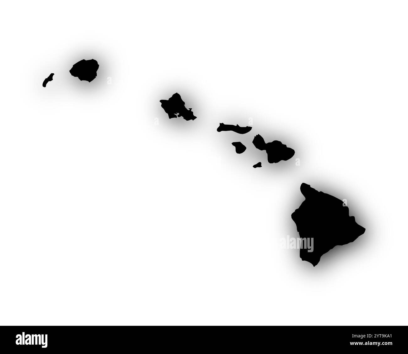 Map of Hawaii with shadows Stock Photo - Alamy