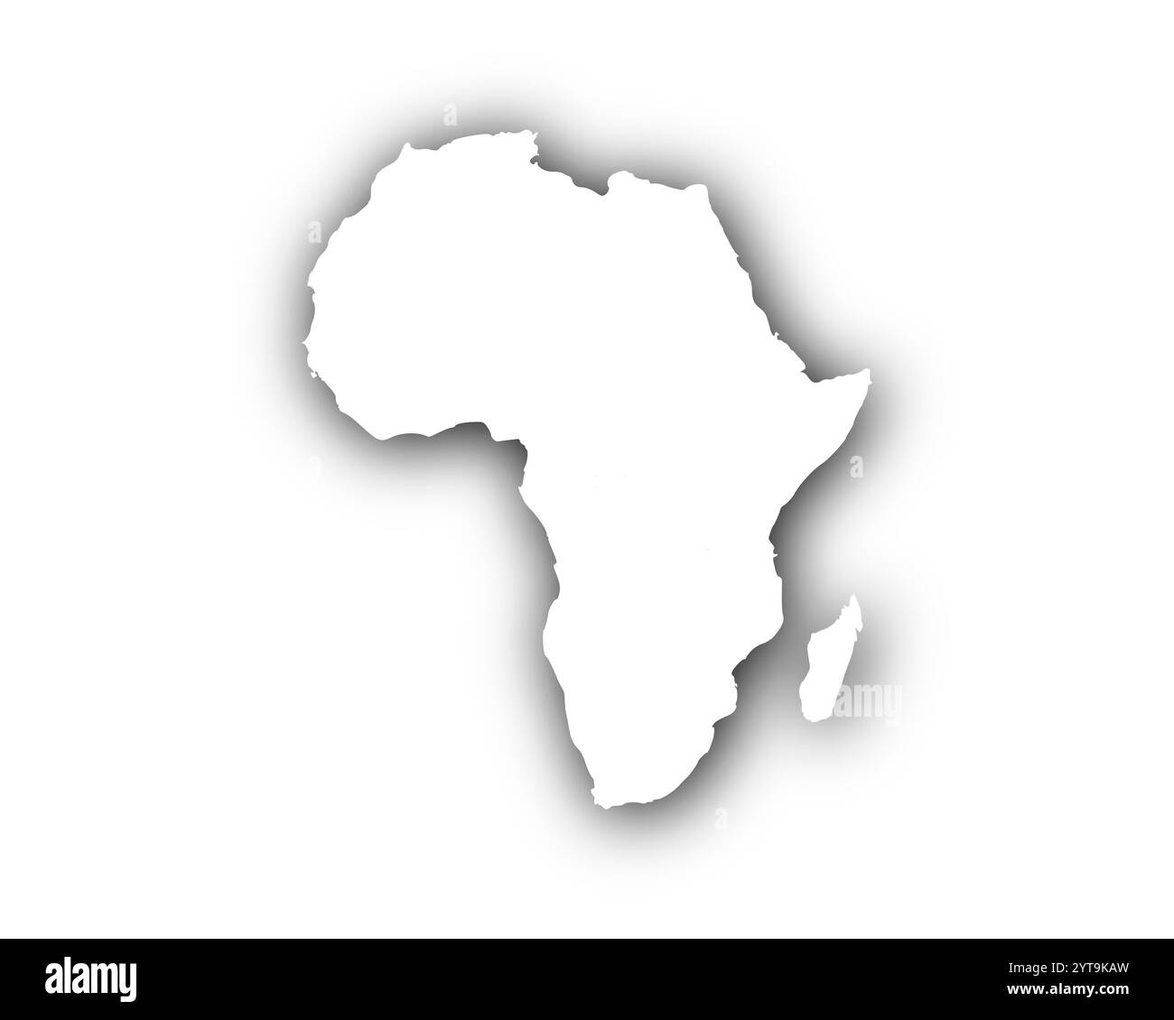 Map of Africa with shadows Stock Photo - Alamy