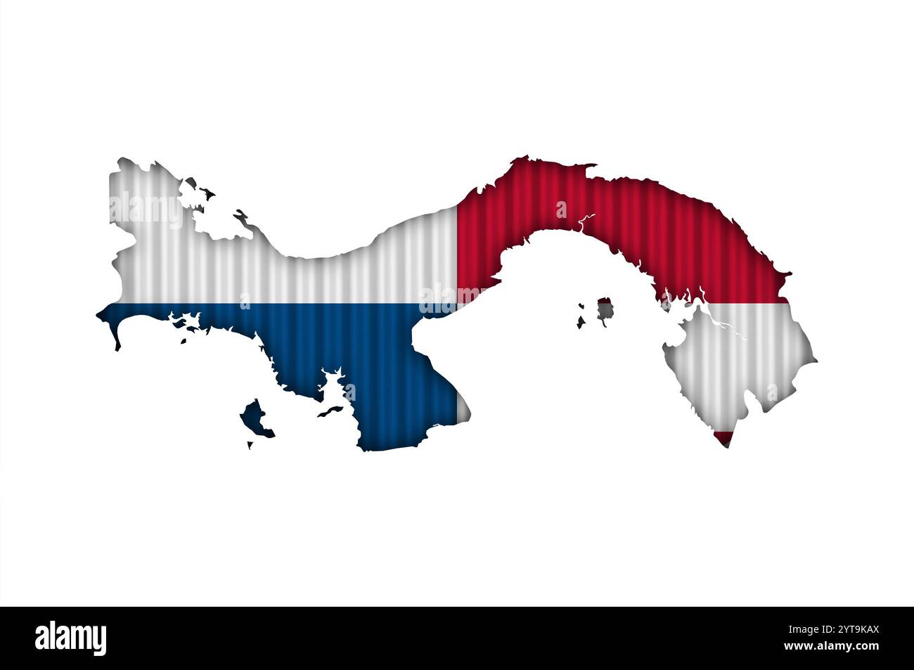 Map and flag of Panama on corrugated iron Stock Photo - Alamy