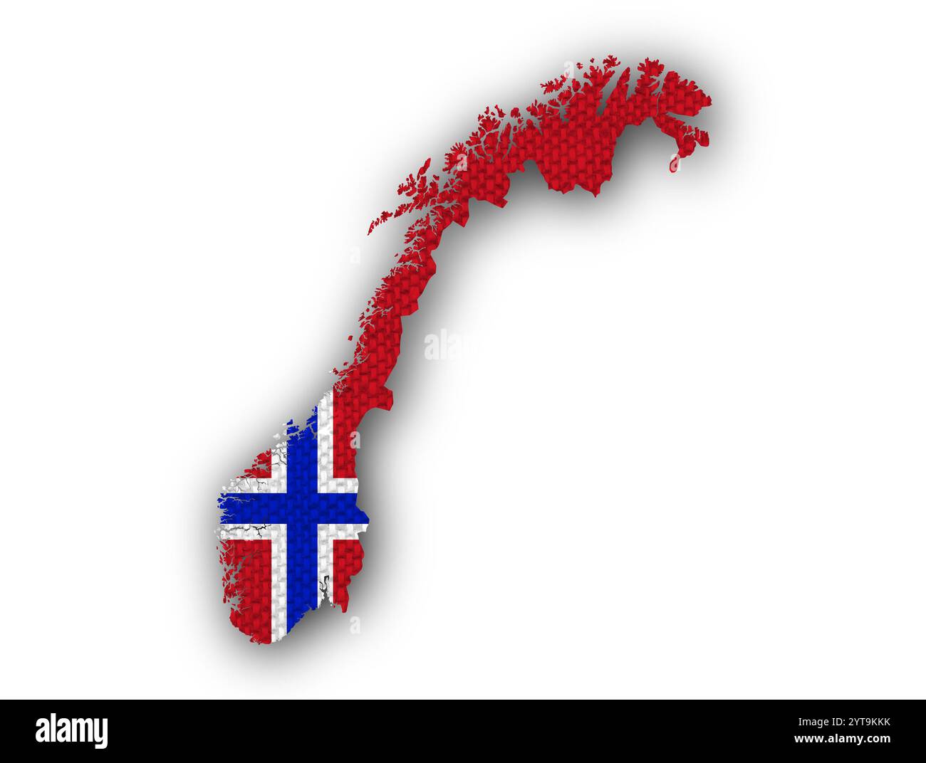 Map and flag of Norway on linen Stock Photo - Alamy