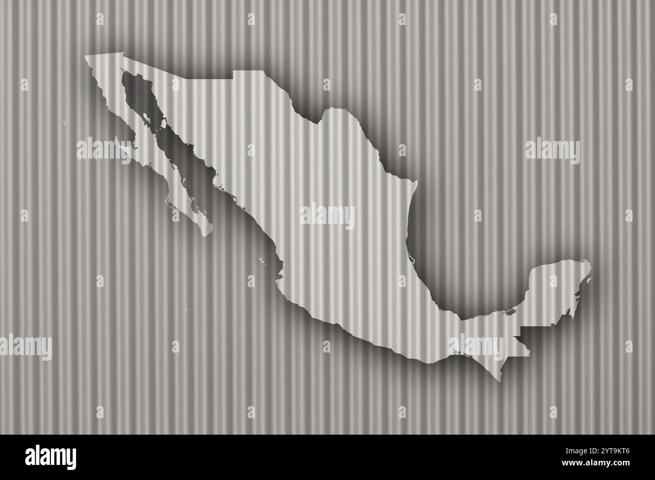Map of mexico on corrugated iron hi-res stock photography and images ...