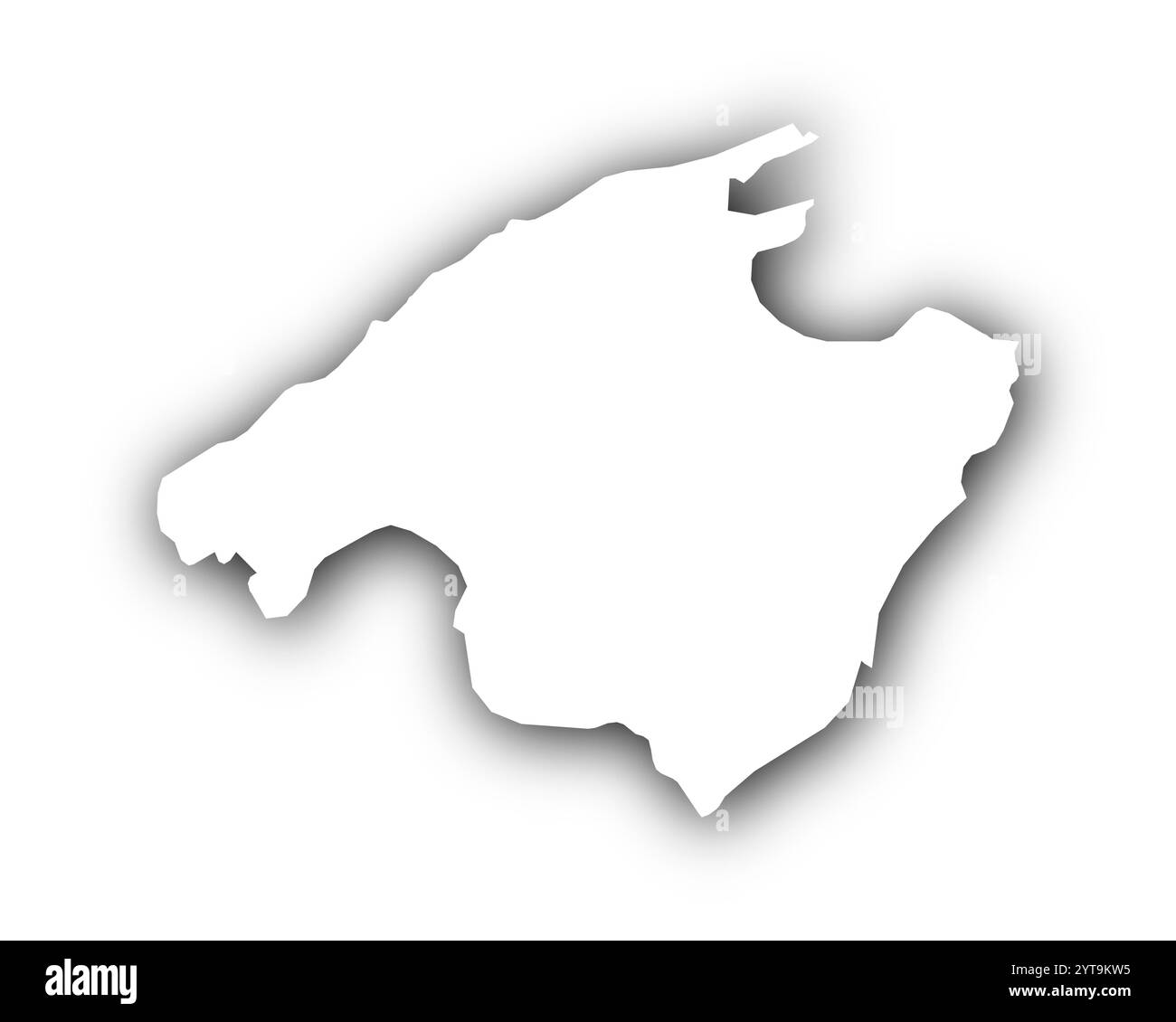 Map of Mallorca with shadow Stock Photo - Alamy