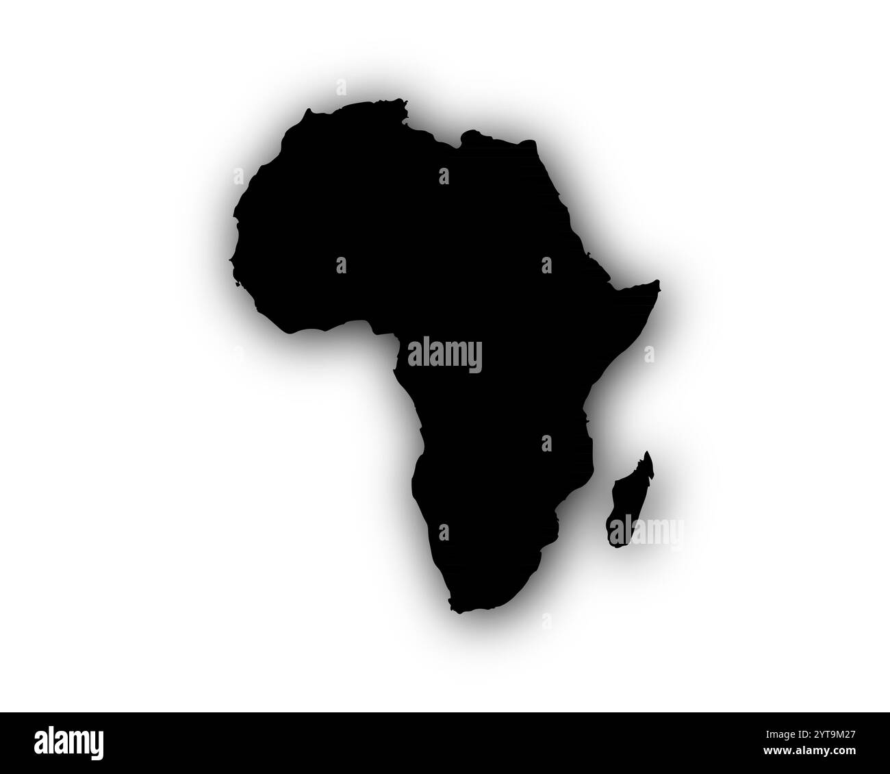 Map of Africa with shadows Stock Photo - Alamy