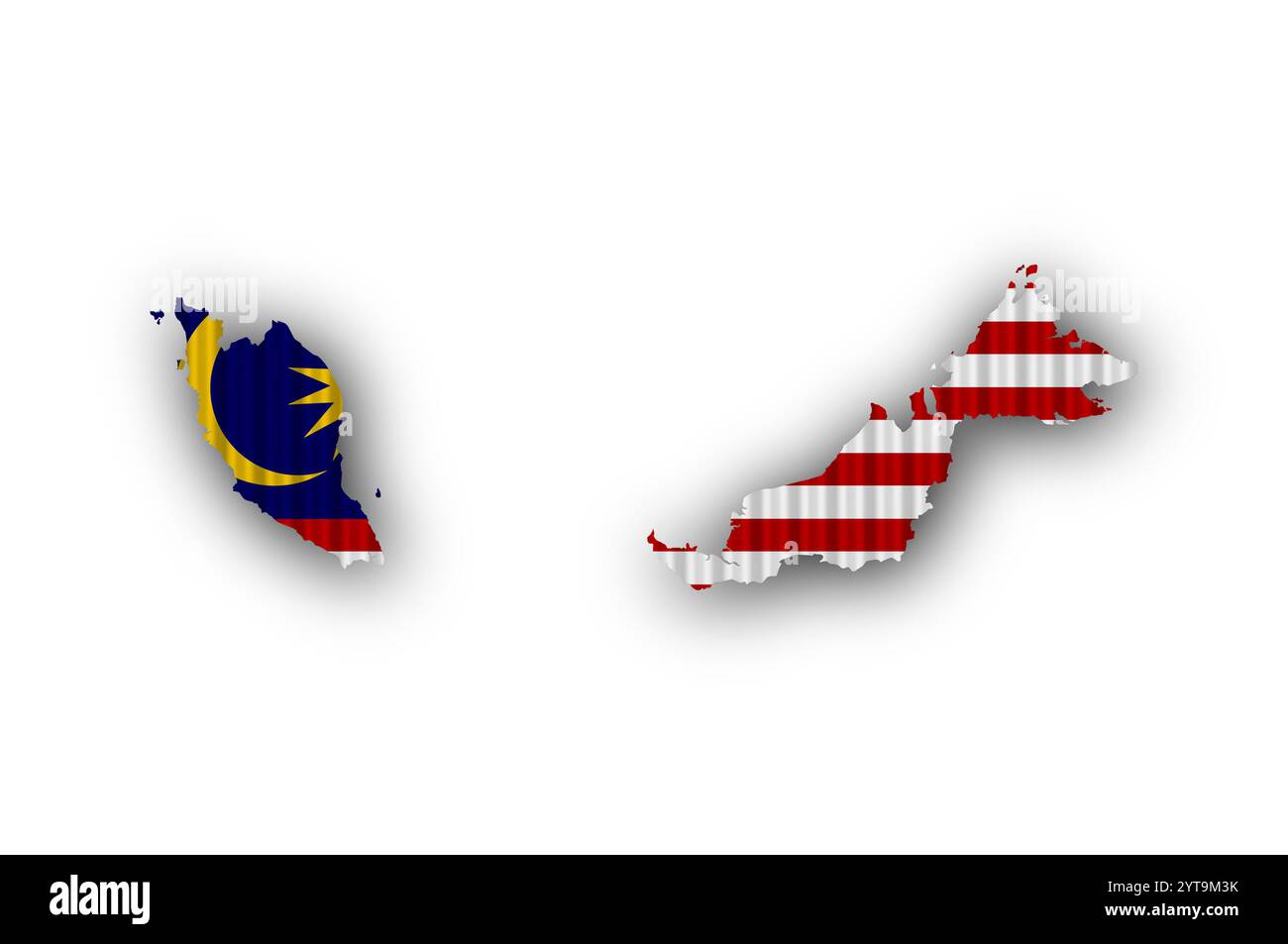 Malaysia map on white Cut Out Stock Images & Pictures - Alamy