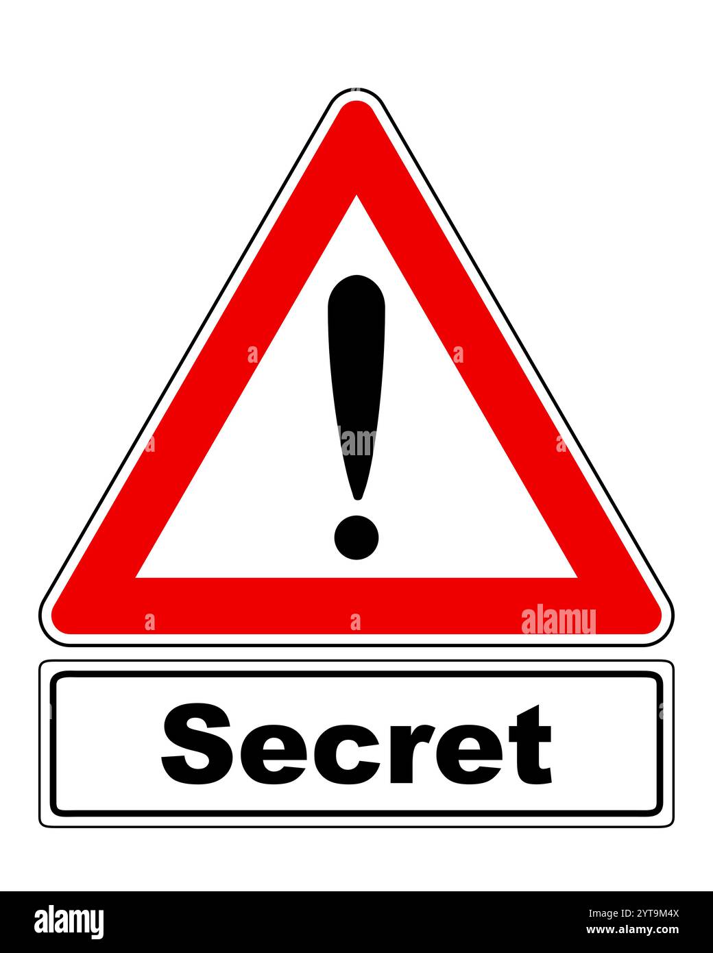 Warning sign with exclamation mark and additional information Stock ...