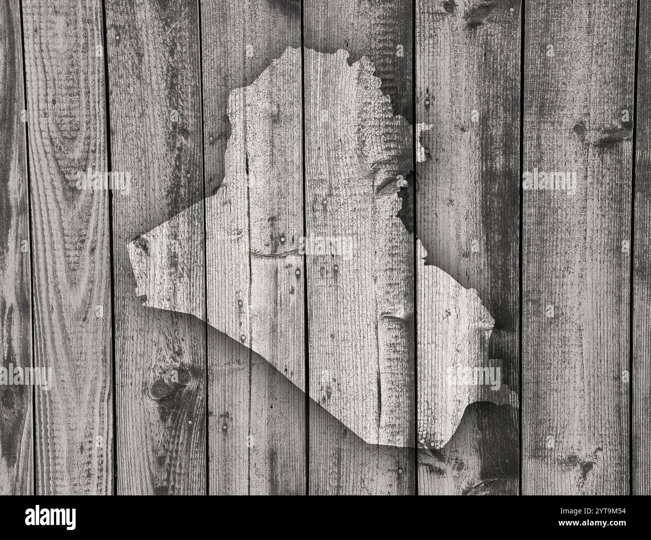 Map of Iraq on weathered wood Stock Photo - Alamy