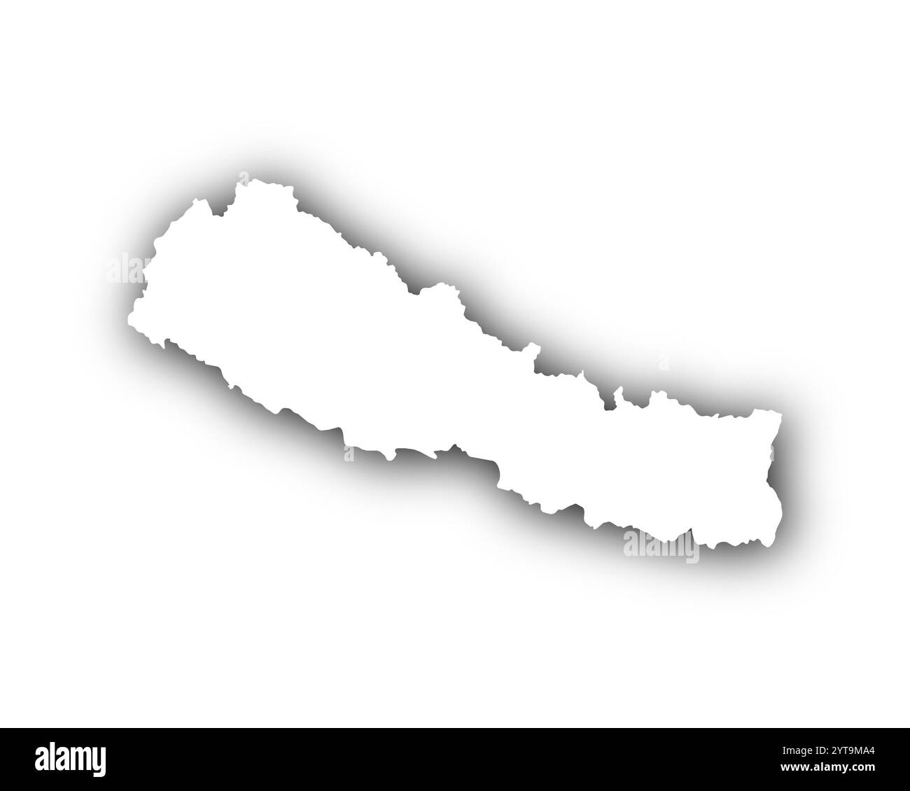 Map of nepal with shadows hi-res stock photography and images - Alamy