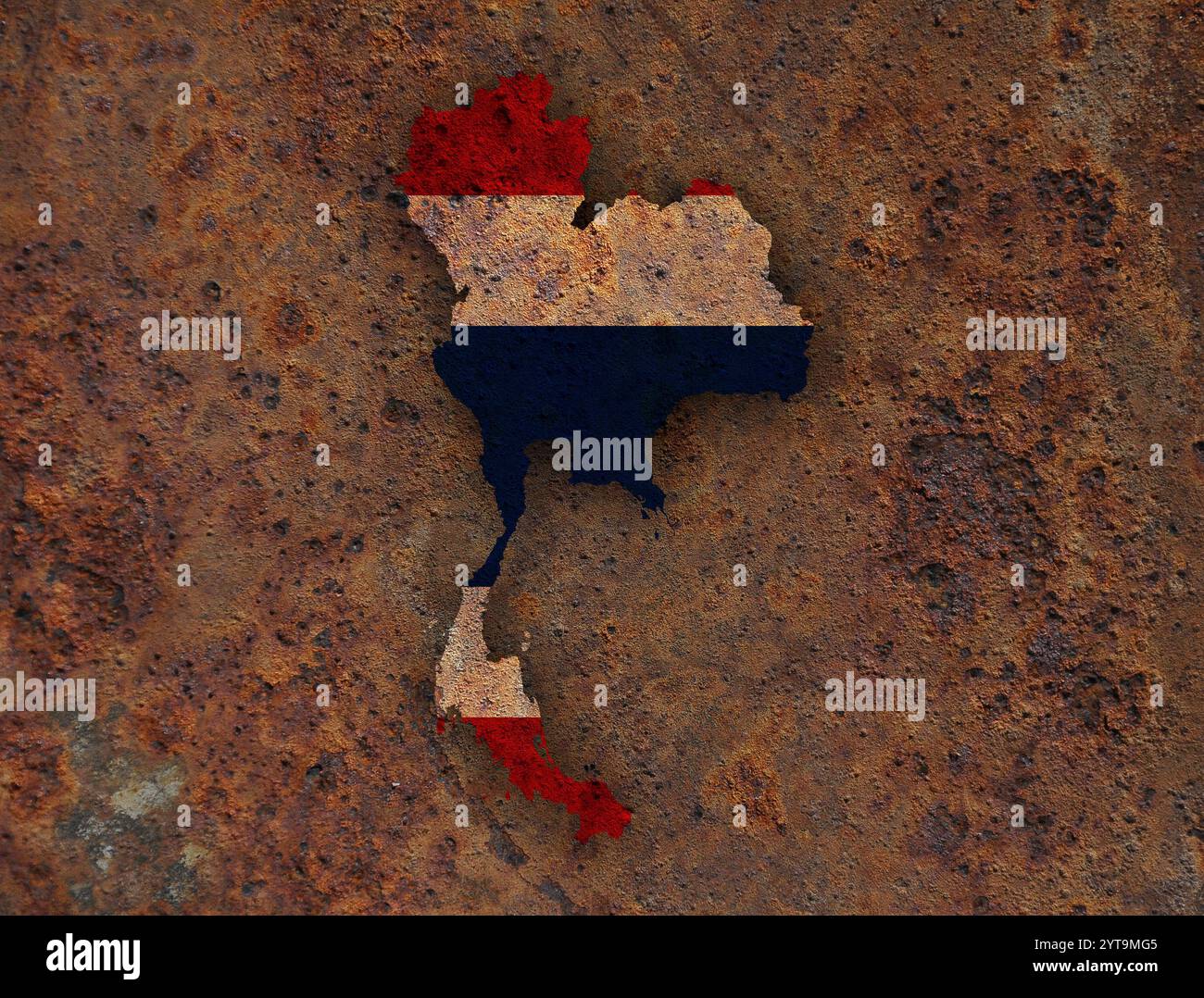 Map of thailand on rusty metal hi-res stock photography and images - Alamy