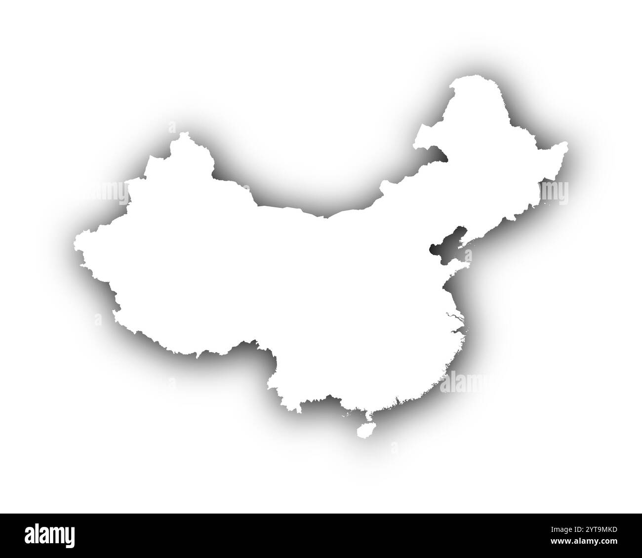 Map of China with shadow Stock Photo - Alamy