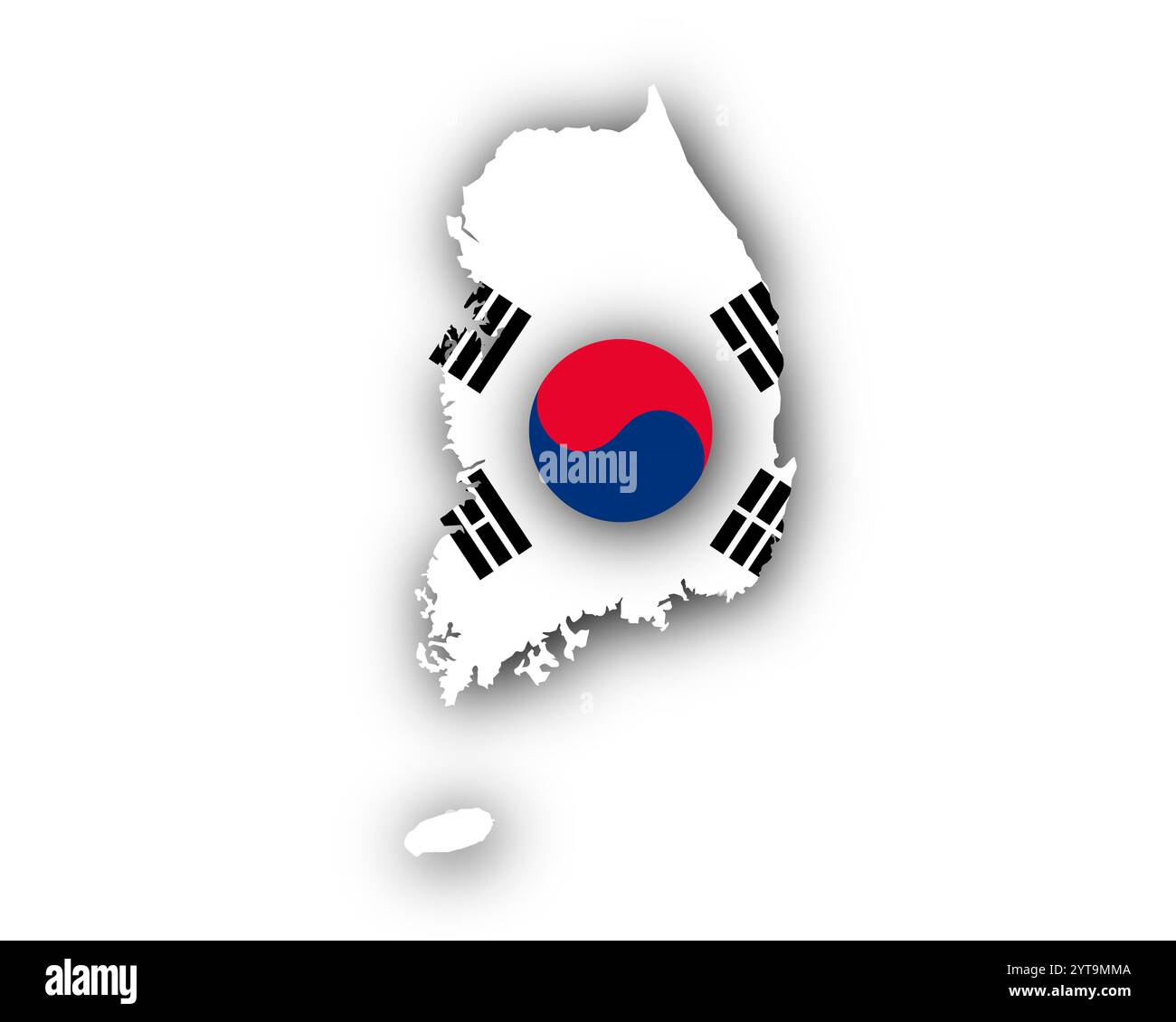 Map and flag of South Korea Stock Photo - Alamy