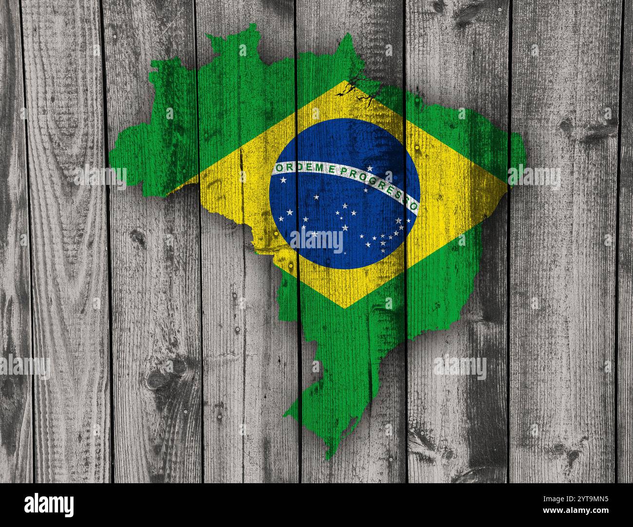 Map and flag of Brazil on weathered wood Stock Photo - Alamy