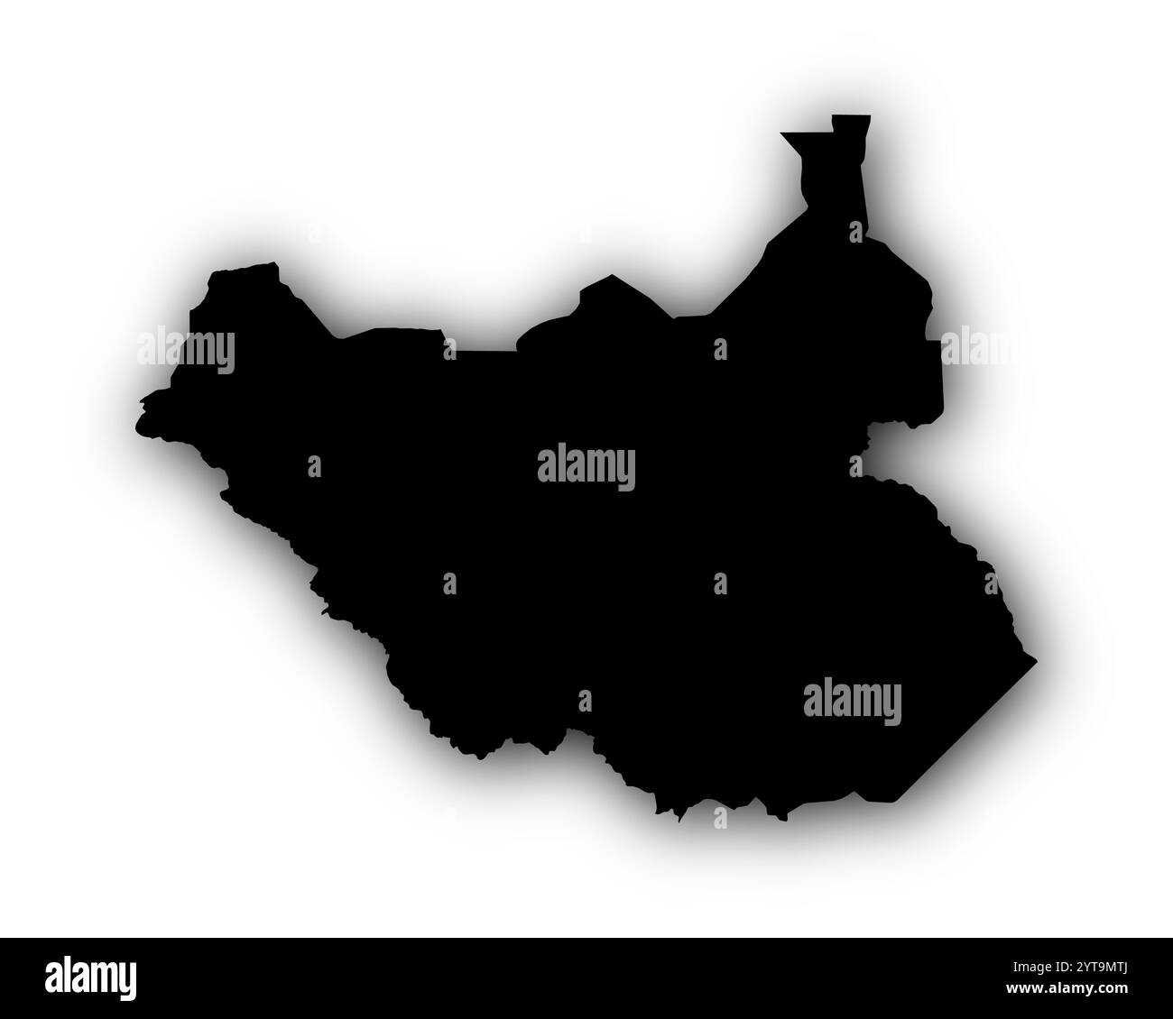Silhouette map sudan Black and White Stock Photos & Images - Alamy