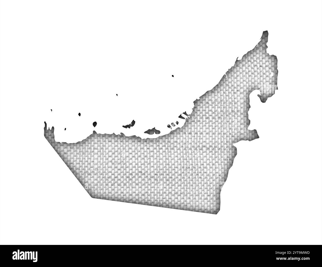 Map of the United Arab Emirates on old linen Stock Photo - Alamy