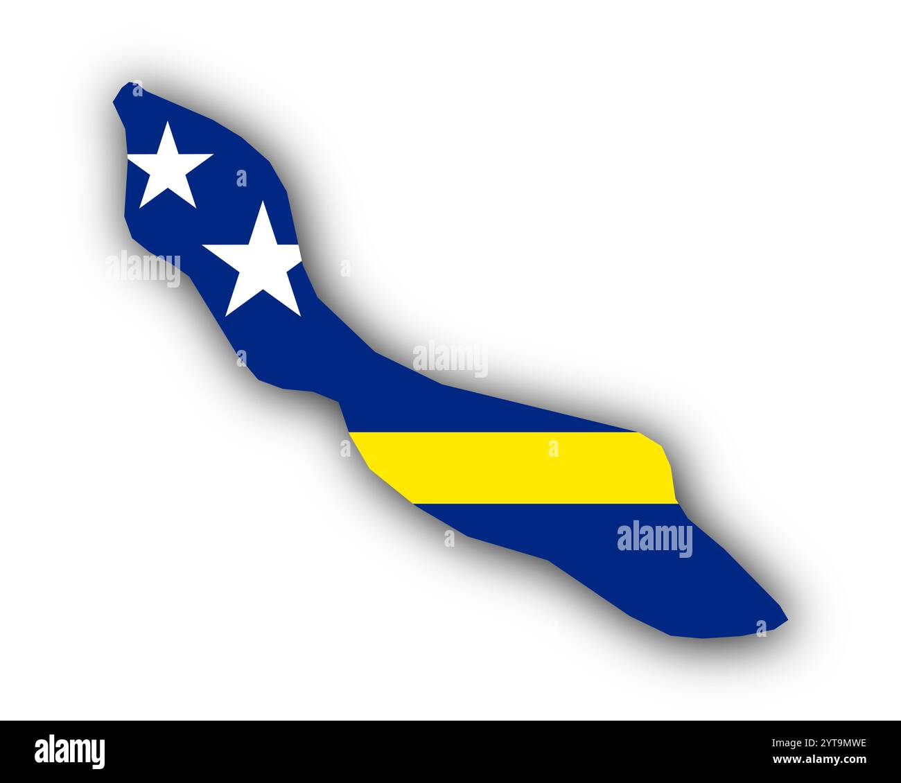 Map and flag of Curacao Stock Photo - Alamy