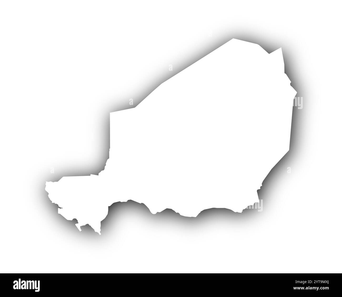 Map of Niger with shadow Stock Photo - Alamy