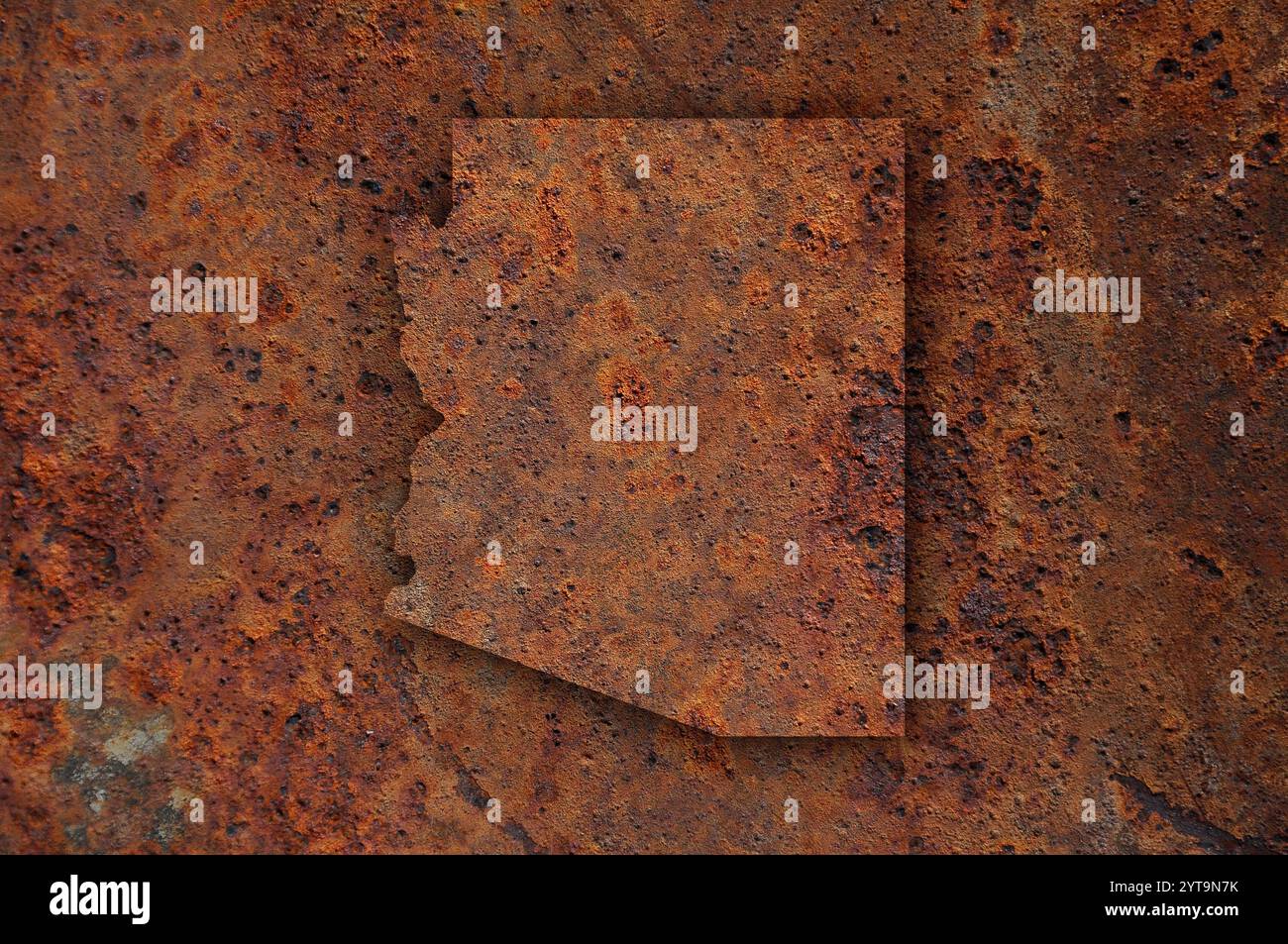 Map of Arizona on rusty metal Stock Photo - Alamy