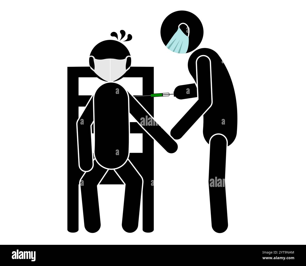 Pictogram Visit to the doctor with vaccination Stock Photo - Alamy