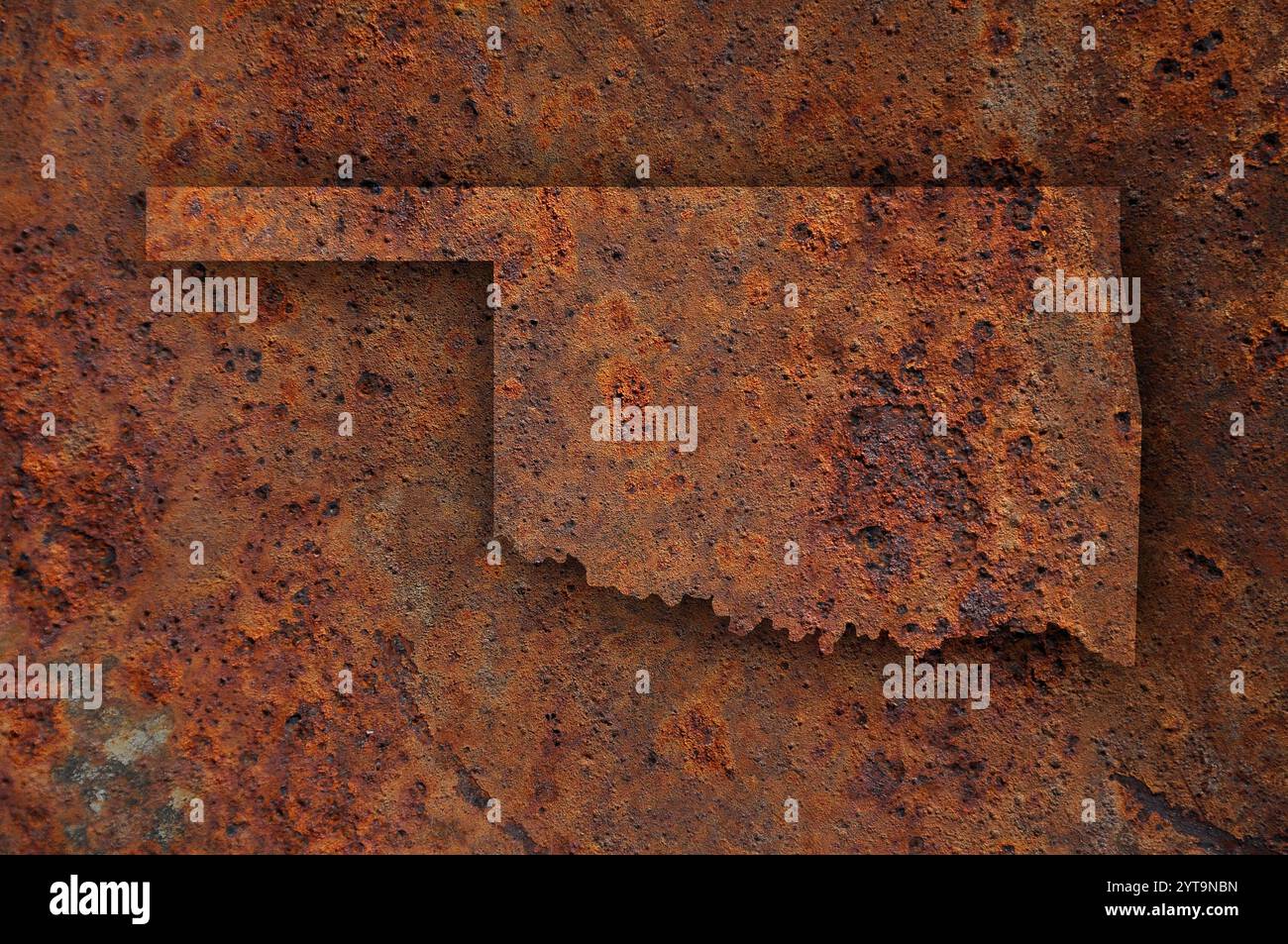 Map of Oklahoma on rusty metal Stock Photo - Alamy