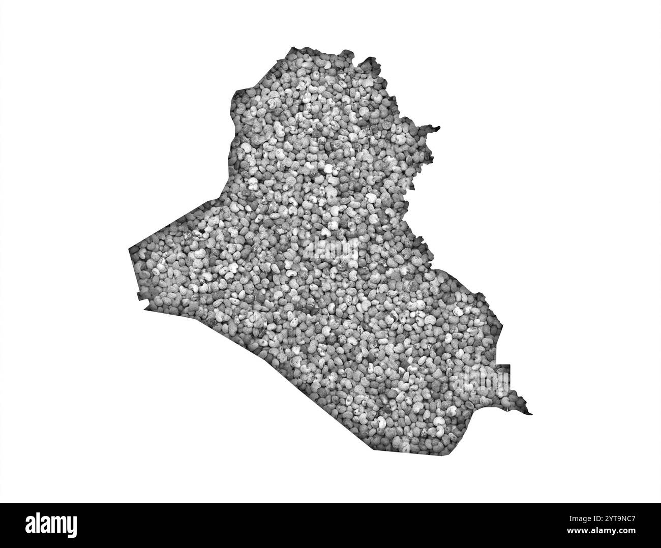 Map of Iraq on poppy seeds Stock Photo - Alamy