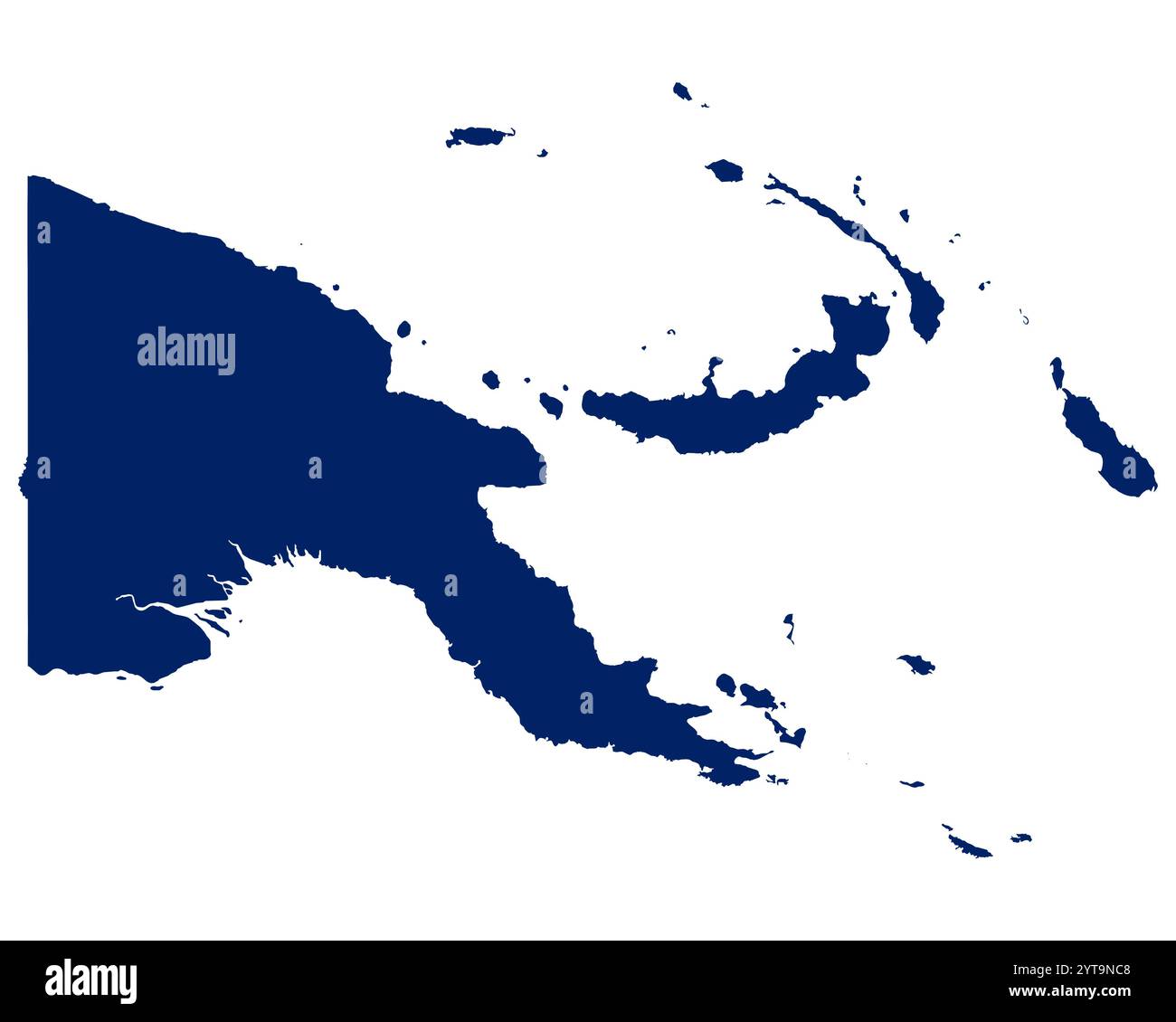 Map of Papua New Guinea in blue color Stock Photo - Alamy