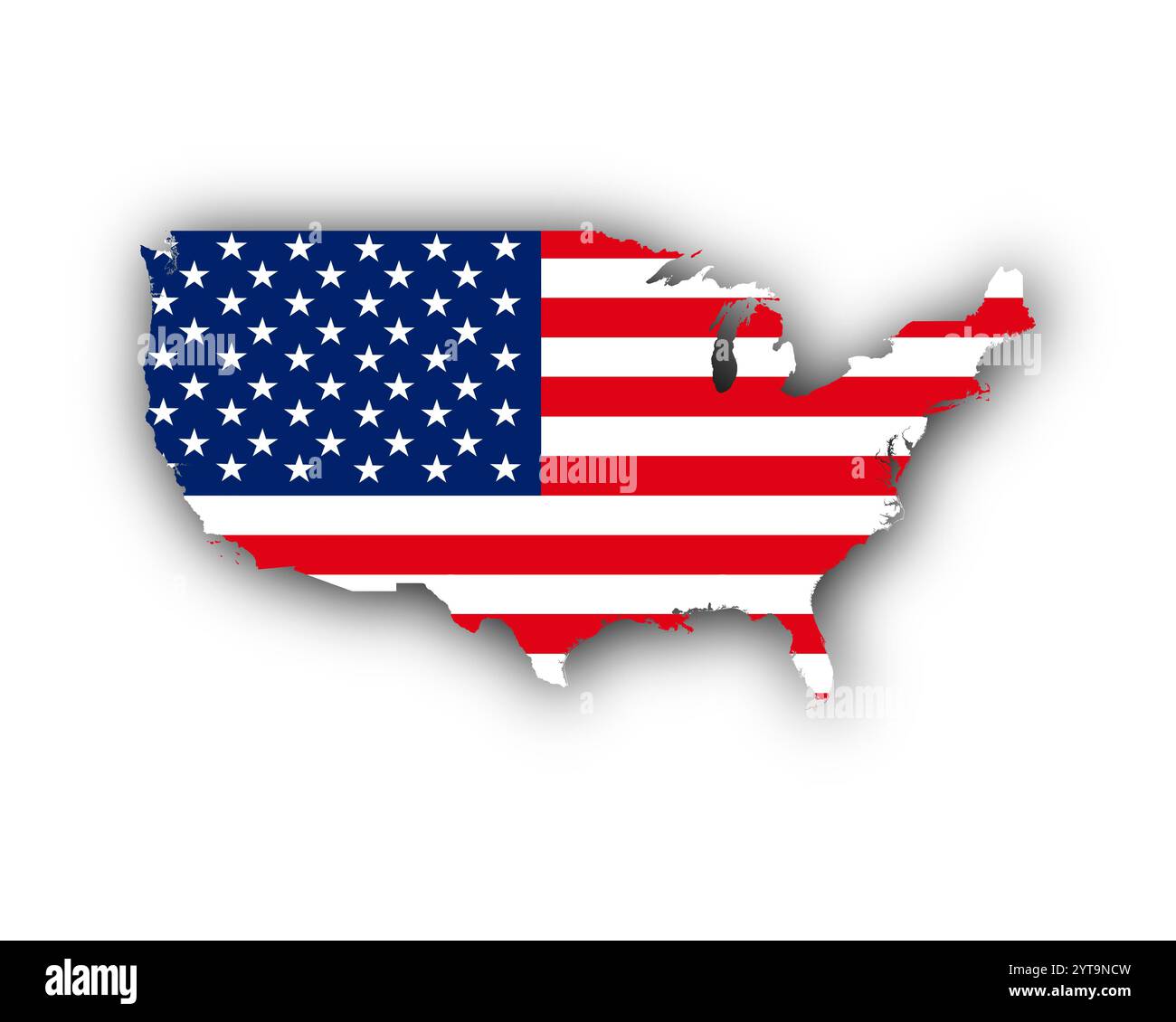 Map and flag of the USA Stock Photo - Alamy