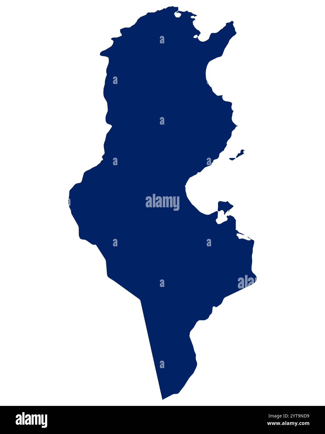 Map of Tunisia in blue color Stock Photo - Alamy