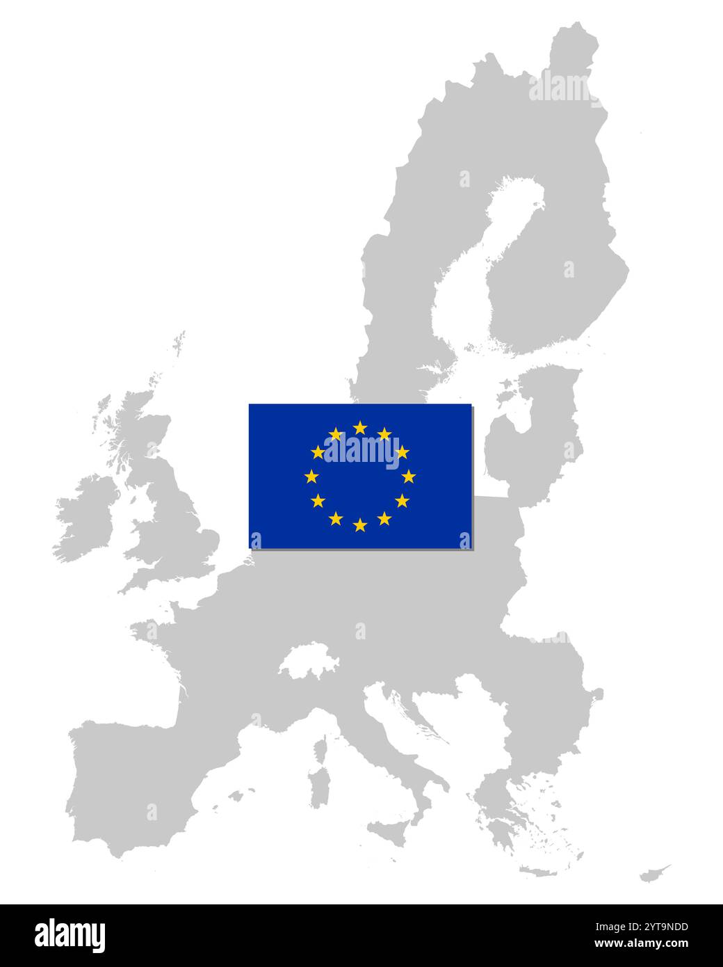 Flag and map of the European Union Stock Photo - Alamy